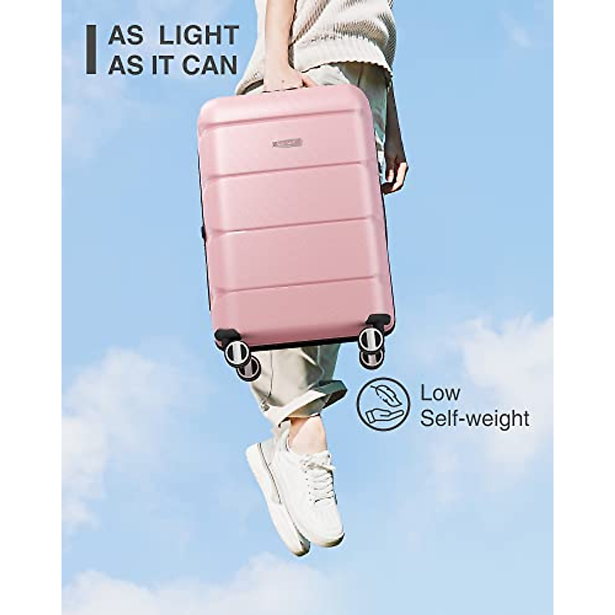 LUGGEX Pink 28 Inch Luggage with Spinner Wheels - Expandable Large Checked Luggage - Lightweight Adventure Partner (Pink Suitcase)