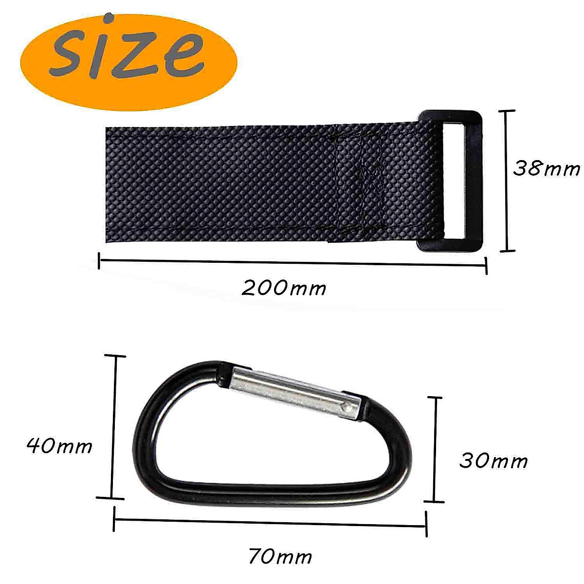 Julont Stroller Hooks-2 Pack of Baby Stroller Organizer Non-Slip Adjustable Multi-Purpose Hooks, Hanger Clips for Diaper Bags, Groceries, Purse