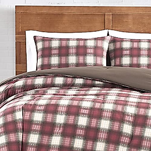 Eddie Bauer - Queen Comforter Set, Reversible Alt Down Bedding with Matching Shams, Home Decor for Colder Months (Navigation Red, Queen)