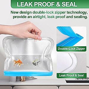 Reusable Freezer Bags Extra Thick & Leak Proof, 9 Pack BPA Free Silicone Bags for Food Storage, Travel, Marinate Meats, Fruit - 3 Gallon Bags & 3 Quart Bags & 3 Snack Bags