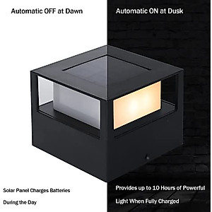 Viewsun 12 Pack Solar Post Cap Lights, Outdoor Garden Solar Powered Fence Post Cap Lights with SMD LEDs Waterproof Light Decorative for Fence Deck or Patio Decor, Fits 4x4, 5x5 or 6x6 Wooden Posts