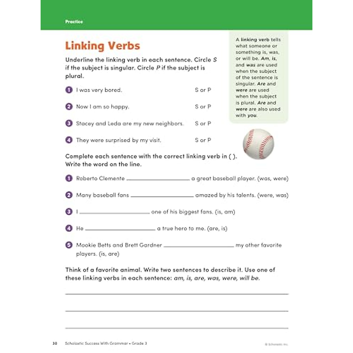 Scholastic Success with Grammar Grade 3 Workbook