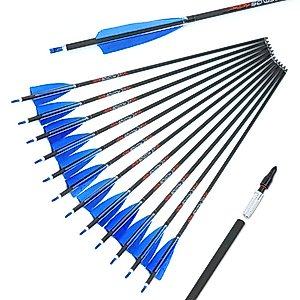 400 Spine Arrow 32 Inch Arrow Target Practice Arrow Hunting Arrow Carbon Arrows Compound Bow Recurve Bow Adult Youth Archery Indoor Outdoor Shooting Field Tip 12pc