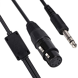 Demeras Aviation Headphone Adapter Cable for Airbus XLR to GA Dual Plug 5 Pin Headset Adapter Cable Black