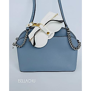 BellaChu Premium Vegan Leather Soft Eyeglasses and Sunglasses Case for Women – Slim, Cushioned, Travel-Friendly, with Strap (White, Medium)