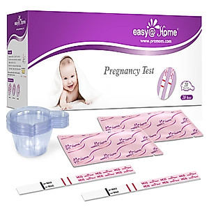 Easy@Home Pregnancy Test Strips: 20-HCG Tests with 20 Large Urine Cups| Accurate & Clear Detection