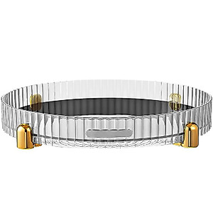 Slow Slog Lazy Susan Organizer, 360 Degree Rotating Lazy Susan Turntable Organizer, Seasoning Organizer for Cabinet, Clear Cosmetics Organizer, Counter Organizer Tray for Kitchen, Bathroom
