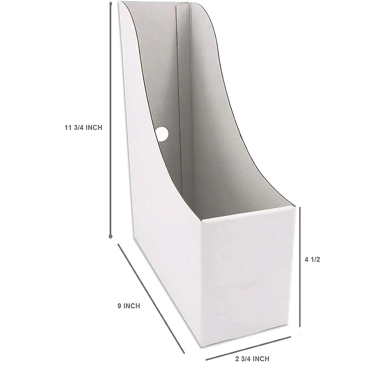 Shop&Save White Cardboard Magazine Holder File Holder,Magazine Organizer,Document Organizer,Magazine Storage Box (5 Pack)