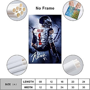 American Football Player Justin Fields Cool Poster Canvas Art Poster And Wall Art Picture Print Modern Family Bedroom Decor Office Posters. Unframe-style, 12x18inch(30x45cm)