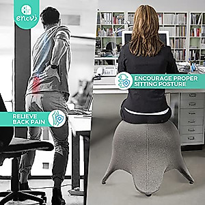 ENOVI Starfish Ball Chair, Yoga Ball Chair Exercise Ball Chair Ergonomic Design for Home Office Desk, Stability Ball & Balance Ball Seat to Relieve Back Pain, 24IN, FG