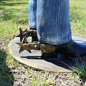 The King's Bay Pair of Cowboy Bar Stools with Jeans and Boots