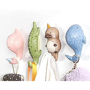 MIYING Decorative Wall Hooks, Home Wall Mounted Decoration Heavy Duty Single Cute Animal Hanger Coat Hooks for Keys, Towel, Bags, Hat, Jewelry, (Crocodile)