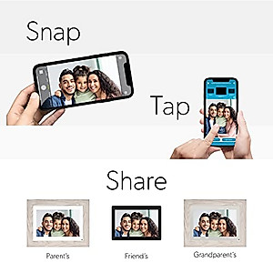 Simply Smart Home 10” WiFi Digital Photo Frame | Send Photo or Video from Phone to Digital Picture Frame with Free PhotoShare Frame v2 app | End-to-End Encryption | Quick Easy Setup | White Wash