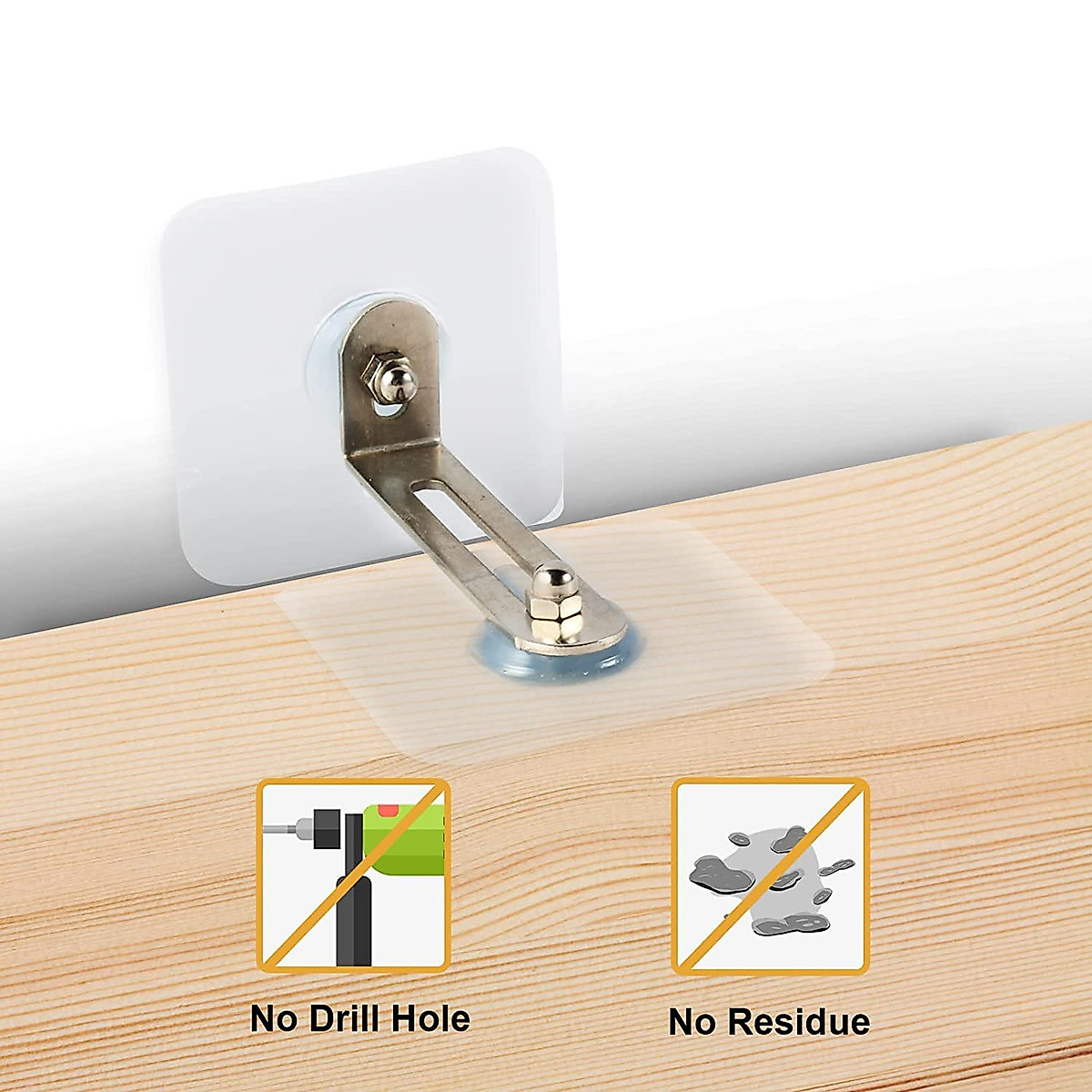 Yaokaim Anti Tip Furniture Wall Anchors No Drill (10 Packs), for Baby Proofing, Keep Baby Pet Safety from Falling Furniture, Removable, No Drilling