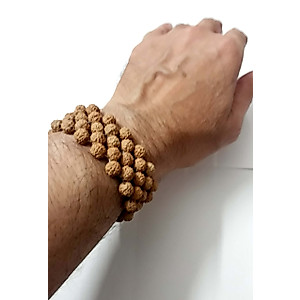 numeroastro Designer Stretchable 5 Mukhi Rudraksha Beads Bracelet for Good Luck.