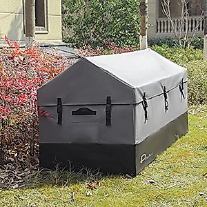 dapai Outdoor Storage box, 172 Gallons Capacity Waterproof Portable Deck Box for Gardening Tools, Seat Cushions,and Other Accessories. Grey & Black