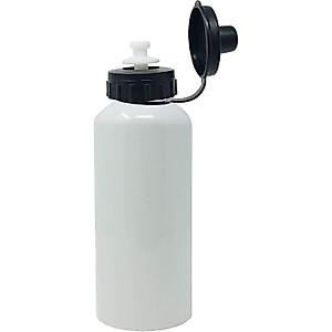 Personalized Custom Add your Name - Basketball Aluminum White Finish 20 Ounce Sport Water Bottle, 2 Lids Customizable