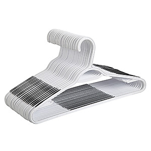 Finnhomy 50 Pack Plastic Hangers, Clothes Hangers with Non-Slip Pads, Space Saving Easy Slide Organizer, Clothes Hanger for Bedroom Closet Wardrobe, Great for Shirts, Pants, Scarves