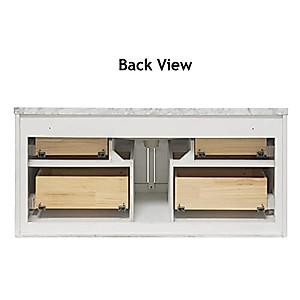 Kitchen Bath Collection Helsinki 48-inch Floating Bathroom Vanity (Carrara/White): Includes White Cabinet with Carrara Countertop and White Ceramic Sink