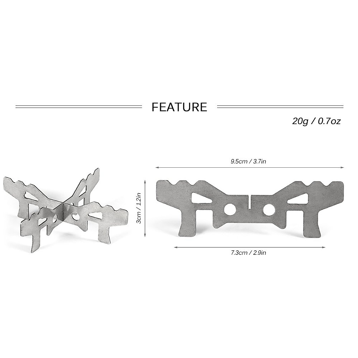Lixada Stainless Steel Alcohol Stove Rack Cross Stand Outdoor Camping Stove Stand Support Rack (20g)