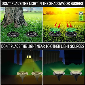 Solar Powered Ground lights 12 Pack,Waterproof LED Solar Lights Outdoor Solar Disk Lights Decorative,Solar Garden Lights for Landscape Pathway Patio Yard Walkway Path Lawn Driveway Lighting Warm White