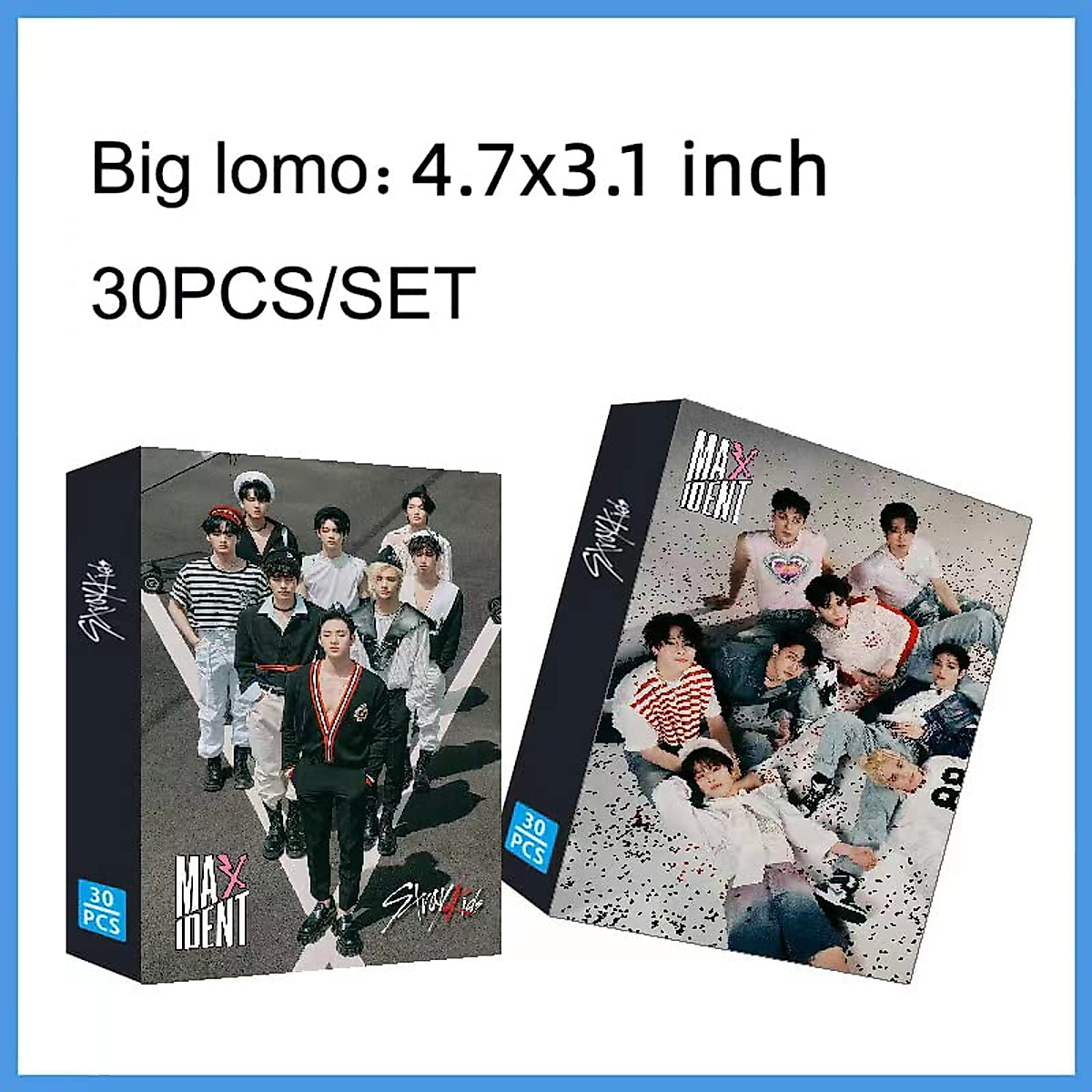 eTel Like Stray Kids Merch 4 Colors LED Clip Light with Big Photocards, Remote Control 10Ft 20LED and 30Pcs 3.1‘’x 4.7‘’ Lomo Card, Home Room Decoration for Gifts