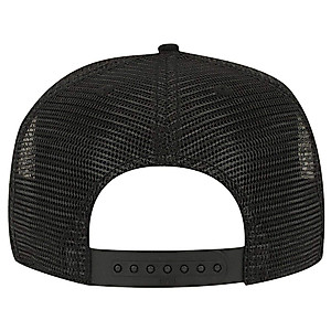 OTTO Square Flat Visor SNAP 5 Panel Mesh Back Trucker Snapback Hat - Black