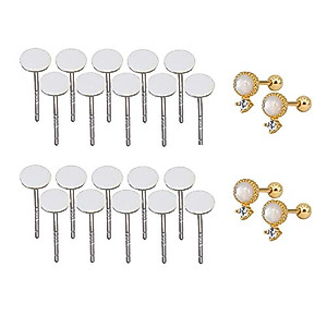 Milageto 20pc Sterling Silver Earrings Stud Posts with Stud Earring - Sliver, 6mm, 3mm