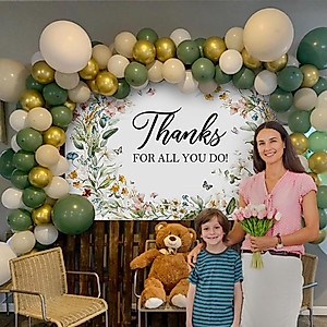 Avezano Thanks for All You Do Backdrop Wildflower Thank You Party Decorations Thank You Father Staff Teachers Professors Doctors Banner 70.8 x 43.3 Inch