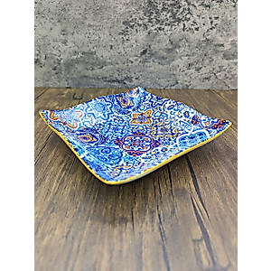 Portuguese Pottery Alcobaça Ceramic Small Serving Dish Yellow - Set of 2