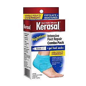 Kerasal Intensive Foot Repair Skin Healing Ointment, 1 Oz and Moisturizing Gel Socks, One Pair (Packaging May Vary)