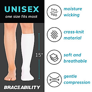 BraceAbility Replacement Sock Liner for Orthopedic Walking Boots - Medical Tube Cast Socks to Wear Under Aircast Cam Walkers and Leg or Foot Fracture Boot for Men and Women (Pack of 2)