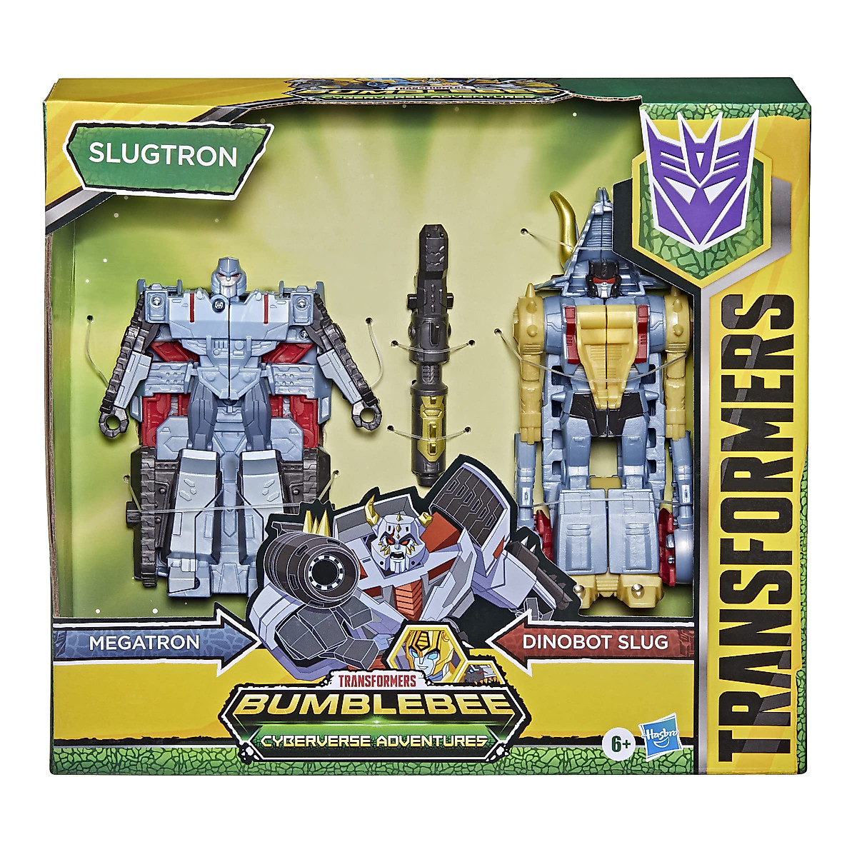 Transformers Bumblebee Cyberverse Adventures Dinobots Unite Toys Dino Combiners Slugtron 2-Pack Action Figures, Ages 6 and Up, 4.5-inch