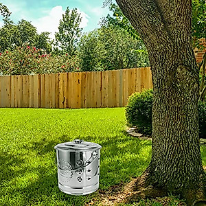 GANAZONO Portable Litter Box 1 Set Metal Garden Incinerator Burn Stainless Steel Burning Leaves Furnace Burning Bin for Money Waste Garden Leaves Metal Bucket