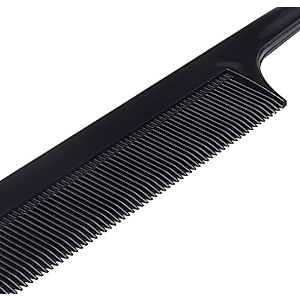 Diane Ionic Rat Tail Comb – Anti-Static Fine Tooth Comb and Hair-Cutting, Styling Tool for Women, Men, Hair Stylists, Barbers with Long Thin Handle, Black, 8 Inches, DBC043