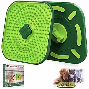 CIICII Dog Lick Mat for Dogs Crate, 2 in 1 Dog Slow Feeder Treat Mat (Large 7.1" Dog Licking Mat + Dog Crate Training Aid) with Silicone Anti-Slip Pad for Dogs/Cats Anxiety Reduction & Boredom Relief