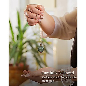 Green Jade - Dowsing Pendulum - Crystal Pendulums - Divination Tools - Healing Crystals - Celtic Pendulum - Scrying Crystal - Reiki Supplies - Crystal Gift