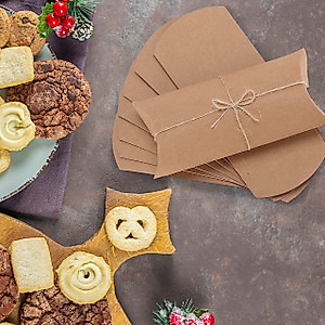 Mr. Pen- Kraft Pillow Boxes, 6.3x3.4x1.3 in, 25 Pack with Jute Twines, Kraft Gift Boxes, Paper Boxes for Gifts, Paper Pillow Candy Box, Pillow Boxes Craft, Favor Gift Boxes, Pillow Gift Boxes