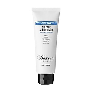 Baxter of California Oil Free Face Moisturizer with SPF15 for Men | UVA, UVB Defense | Fragrance-Free | All Skin Types | 3.4 OZ