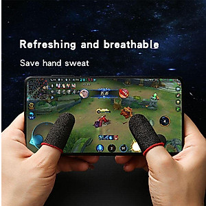 TEKTURN Finger Sleeves for Gaming, Seamless Anti-Sweat Breathable, Thumb Protector Finger Covers for Mobile Game, Touchscreen PUBG Gaming (Pack of 2 Pair)