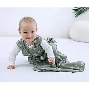 Owlivia Baby Sleep Sack Sleeping Bag with 2-Way Zipper,100% Organic Cotton Wearable Blanket,Unisex Sleep Sack(Feather Green, 18-24 Months)
