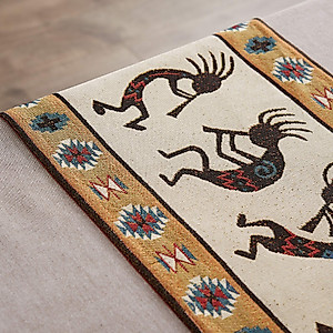 DII Tabletop Collection, Southwest Hacienda Stripe, Table Runner, 13x72, Kokopelli Tapestry