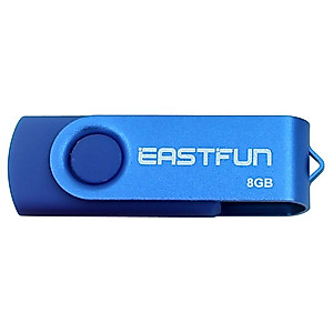 EASTFUN 5 Pack 8GB USB Flash Drive USB 2.0 Flash Memory Stick Fold Storage Thumb Stick Pen (Five Mixed Colors: Black Rose Blue Purple Green)
