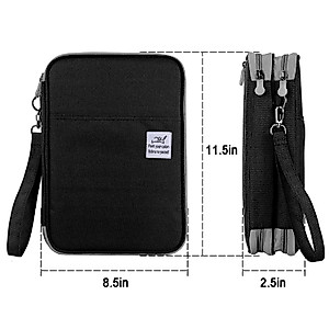 YOUSHARES 192 Slots Colored Pencil Case, Large Capacity Pencil Holder Pen Organizer Bag with Zipper for Prismacolor Watercolor Coloring Pencils, Gel Pens & Markers for Student & Artist (Black)