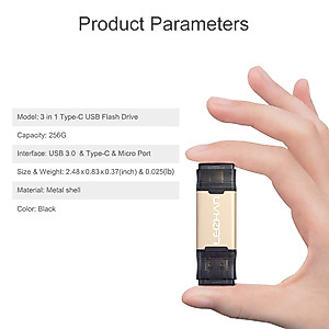 256GB Type-C Photo Stick Micro USB Flash Drive 3.0 Android pendrive for Samsung Galaxy Note 10,S10 S9 Note 9 S8 S7 S6 S5,Google Pixel 2/ 2XL