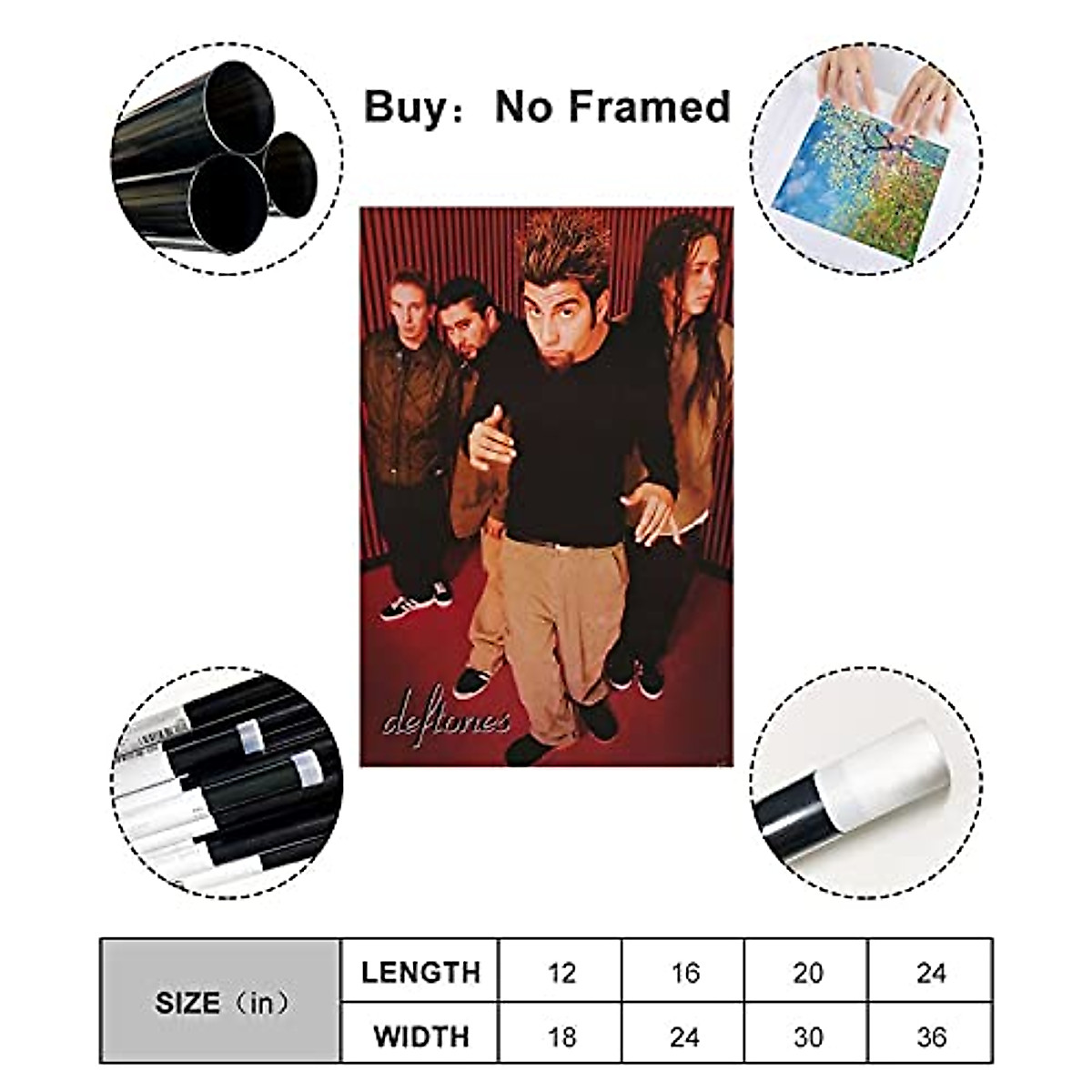 SDFGO Deftones Band Deftones Band Canvas Art Poster and Wall Art Picture Print Modern Family Bedroom Decor Posters 12x18inch(30x45cm)