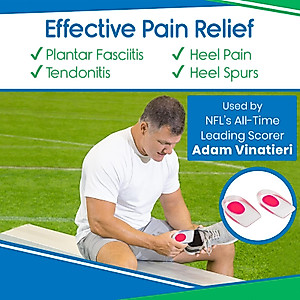 ViveSole Heel Cups for Heel Pain Relief (3 Pairs) - Gel Cushion Inserts for Heel Spur, Achilles Tendonitis, Plantar Fasciitis - Insole Pads for Shoes Women & Men - Silicone Supports, Shock Absorbing