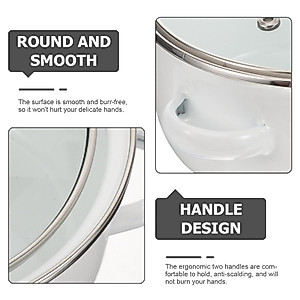 Luxshiny 3pcs Enamel Stock Pot with Lid Retro Floral Cooking Pot Stew Bean Simmer Pot Vintage Soup Pot with Handles Nonstick Cookware for Induction Cookers Gas Stove Random Pattern