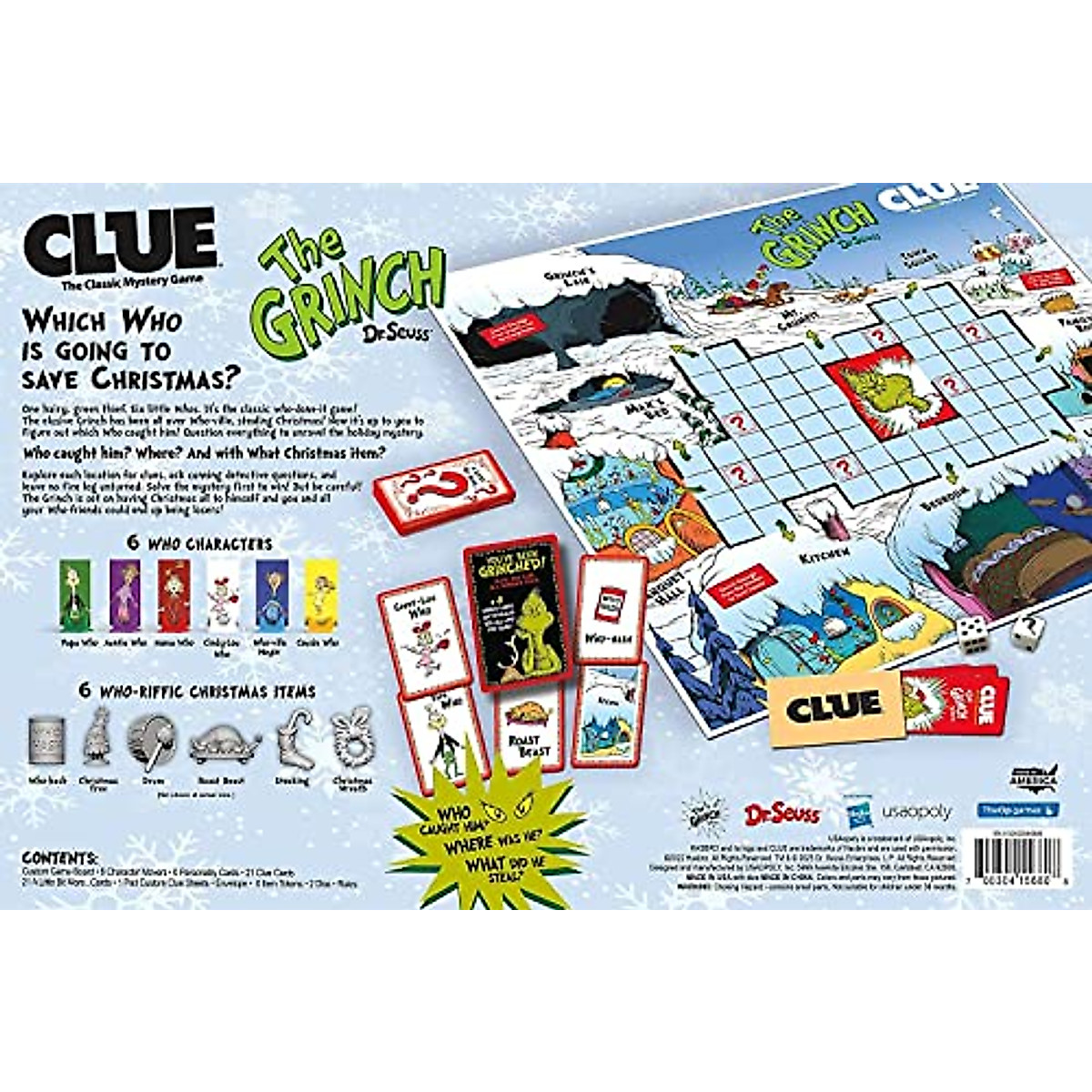 USAOPOLY CLUE: How The Grinch Stole Christmas | Solve The Mystery in This Clue Game