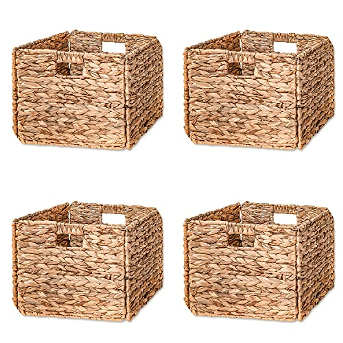12.7" Foldable Storage Basket with Iron Wire Frame By Trademark Innovations (Set of 4)